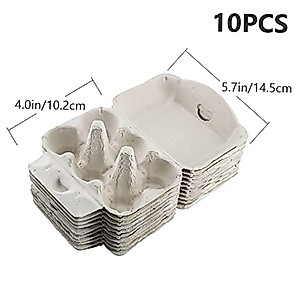 SOLUSTRE 1 Set 10Pcs pulp egg tray 6 Cell Pulp Fiber Egg 6- compartment egg cases paper egg tray refrigerator egg trays Egg Storage Organizer egg cartons travel old fashioned Storage basket