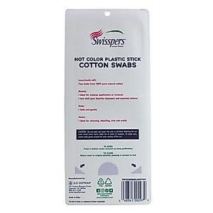 Swisspers Cotton Swabs 500 Count (Hot Color) (6 Pack)