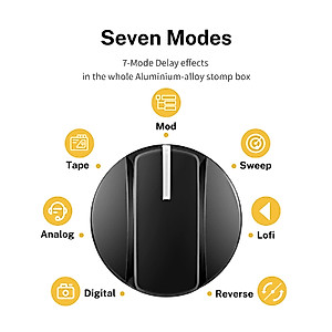 Donner Echo Square Delay Pedal - Digital 7-Modes Delay for Electric Guitar, Multi-Delay including Digital, Analog, Tape, Mod, Sweep, Lofi, Reverse - True Bypass