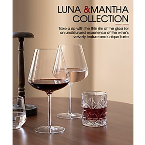 ROVSYA Red Wine Glasses Set of 4-28oz Large Wine Glasses Hand Blown Crystal-Clearer,Lighter for Wine Tasting, Gift Packaging for Valentine's Day, Anniversary, Father's Day, Birthday