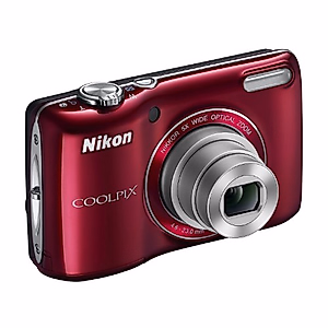 Nikon COOLPIX L26 16.1 MP Digital Camera with 5x Zoom NIKKOR Glass Lens and 3-inch LCD (Red) (OLD MODEL)