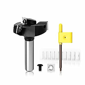 CNC Spoilboard Surfacing Router Bit， 1/2" Shank，3 Wing，2"Cutting Diameter.Adopt Carbide.Professional Woodworking Tools