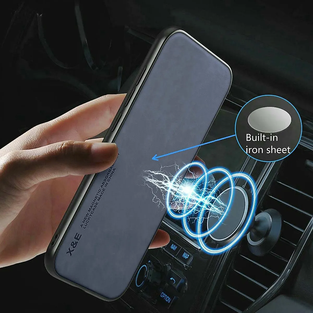 Kepuch Silklike Case for Oppo Reno 6 Pro 5G - Cover Bumper Built-in Metal Plate for Oppo Reno 6 Pro 5G - Blue