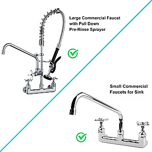 NETISR Swivel Faucet Spout for Commercial Faucet Only, Faucet Replacement Parts Krowne Faucet Parts, Brushed Nickel, 8 inches