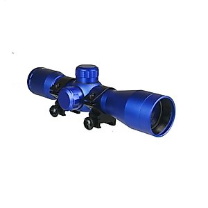 DB TAC Blue Anodize Finished 4X32 Compact Mil-Dot Scope with Rings Weaver / Picatinny Mount