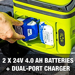 Sun Joe 24V-X2-PW1200 1196 Max PSI 1 GPM 48-Volt iON+ Cordless Portable Pressure Washer Kit w/ 2 x 4.0-Ah Batteries and Charger