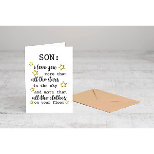 Emily gift Card For Son -Funny Card For Son -Son's Birthday Card -Teenage Son -Recycled Son Card -Joke Card For Son - Son Card -Eco Friendly Card