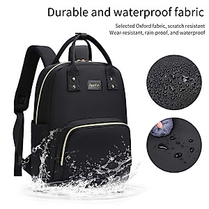 Asenlin Travel Laptop Backpack 15.6 Inch Stylish Water Resistant School Computer Backpack College Fashion Casual Daypack Travel Business Work Backpack for Men Women Black