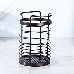 Yardwe round chopstick holder utensil basket silverware cutlery holder utensil holder kitchen tool dryer utensils sink basket home tools spoon holder iron Storage chopsticks cage