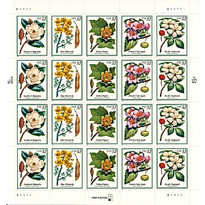 Flowering Trees Full Pane of Twenty 32 Cent Stamps Scott 3193-97