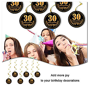 6 PCS Hanging Swirl Decoration 30th Birthday Decoration Creative Party Decoration for Home Garden Decoration