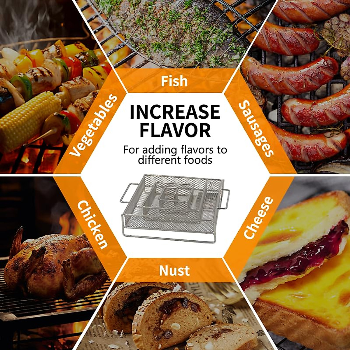 Joyagrill 8'' Cold Smoke Generator spiral square, More Durable with thicker material, Perfect Idea for Hot or Cold smoking with smoking dust on BBQ Grill and Smoker, Cold smoking time up to 4-7 Hours