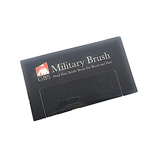 G.B.S Military Style Dual Bristle Beard and Hair Brush - Hi-Gloss Wood, Animal-free Vegan Bristles, Over 2,000 Firm Bristles for Daily Grooming (BLACK)