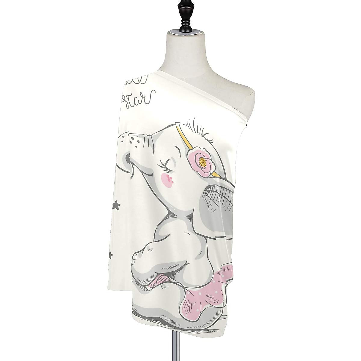 MNSRUU Car Seat Covers for Babies Infant Nursing Breastfeeding Canopy Cute Elephant Ballerina Stretchy Breathable Full Coverage for Boys Girls Shower Gifts