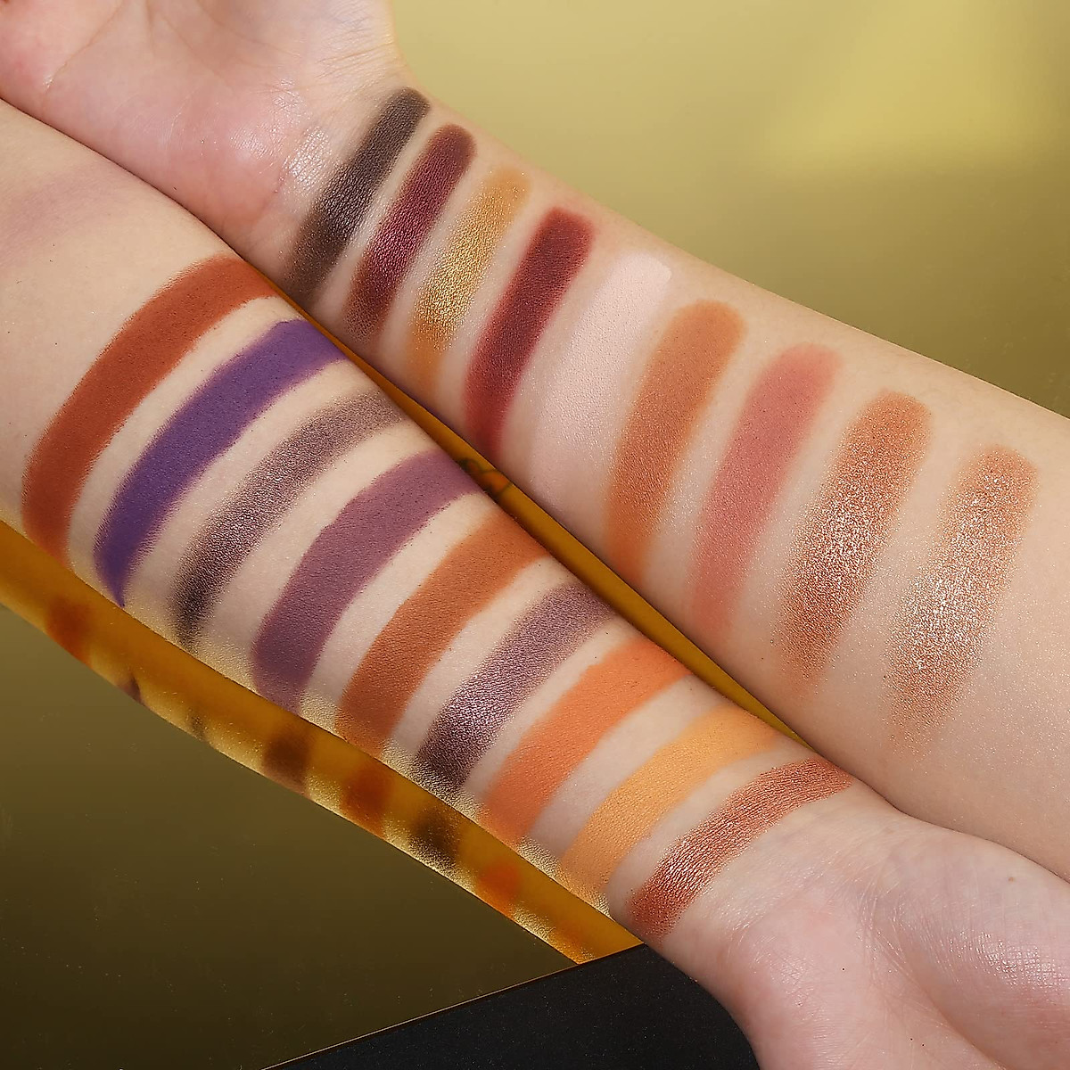 CHARMCODE Shimmer Matte Makeup Eyeshadow Palette Professional 18 Colors High Pigmented Warm Neutral Metallic Blendable Creamy Eye Shadow Pallet Set