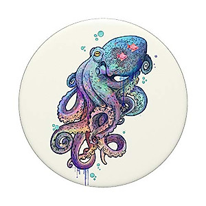 Blue octopus art PopSockets PopGrip: Swappable Grip for Phones & Tablets