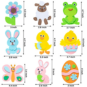JOYIN 24 Pcs Foam Easter Egg Magnet Craft Kit, Easter Craft Kits DIY Animal and Egg Magnet Set for Kids Favor Classroom Homeschool Art Decor, Art and Craft Supplies Party Favors