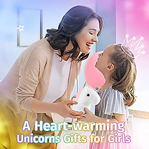 PIKOY Unicorn Night Light for Kids, Remote Sound Machine Baby Night Lights for Kids Room,16 Colors Silicone Kids Night Lights for Bedroom,USB Rechargeable Night Light Cute Lamp Unicorn Gifts for Girls