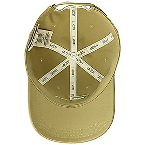 Lacoste Mens Adjustable Organic Cotton Twill Cap, Lion, One Size