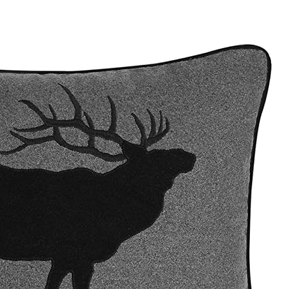 Eddie Bauer Home Throw Pillow with Zipper Closure, Perfect Home Decor for Bed or Sofa, 16" x 20", Elk Charcoal/Black