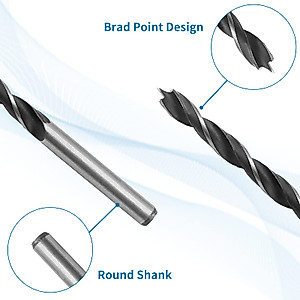 Bivethoi 5pcs 7mm Drill Bit Brad Point Drill Bits for Woodworking, Wood Drill Bits High Carbon Steel Drilling Tool, Metric Drill Bits for Softwood Hardwood Plywood Acrylic Plastic