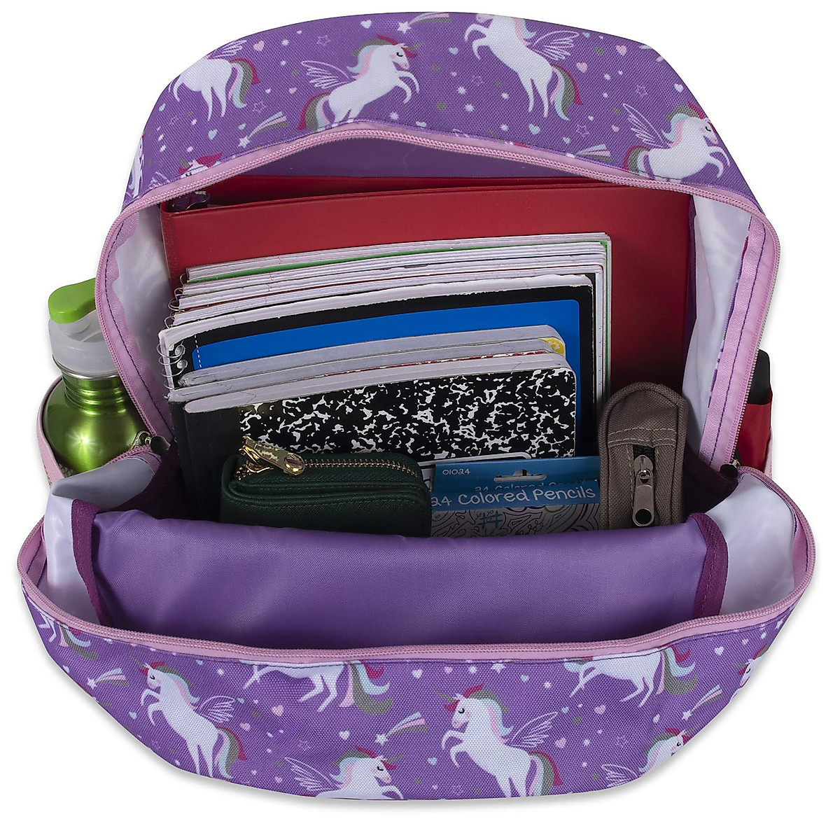 Girl's Backpack With Plush Applique And Multiple Pockets