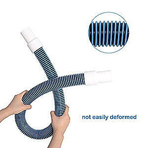 Swimming Pool Vacuum Hose 1 1/2" Pool Filter Hose for Above Ground and Inground Pools with Hose Clamp Kink-Free Swivel Cuff PTFE Tape, Swimming Pool Replacement Hose, 3FT (2 set)
