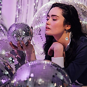 Disco Ball Earrings,Disco Ball Earrings for Women,60's or 70's Disco Ball Earrings for Women,Silver Mirror Ball Earrings,Dance Party Costume Accessories