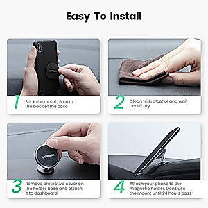 UGREEN Magnetic Car Phone Holder for Dashboard Cell Phone Mount Magnet Holder Adjustable Compatible with iPhone 14 13 Pro Max, iPhone 12 11 Plus SE XS XR 8 7, Samsung Galaxy S22, Google Pixel