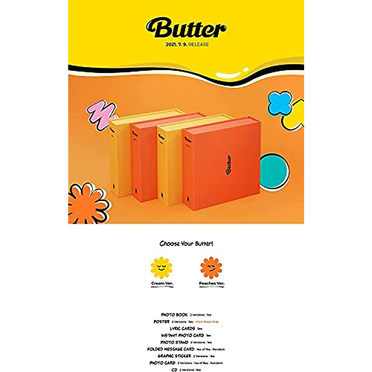 BTS - BUTTER 7" VINYL LP [LIMITED EDITION] [KPOP MARKET特典: 追加特典両面フォトカードセット] [韓国盤]