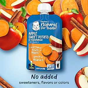 Gerber Baby Food Pouches, Toddler 12+ Months, Apple Sweet Potato, 3.5 Ounce (Pack of 12)