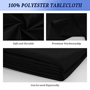 Pesonlook 6Pack 60 x 102 Inch Tablecloth, Black Polyester Tablecloths for 6ft Rectangle Tables Polyester Table Cover Washable Table Cloth for Wedding Reception Banquet Party