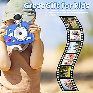 Kids Camera Toys for 3-8 Year Girls Boys, Kids Digital Camera Video Camcorder Camera with Cartoon Soft Silicone Cover, 32G SD Card Included, Kids Christmas Birthday Gifts for Girls