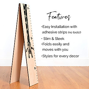 HEADWATERS STUDIO Wooden Ruler Growth Chart for Kids, Boys & Girls - Height Chart & Height Measurement for Wall - Kids Nursery Wall Decor & Room Hanging Wall Decor - Giraffe Theme - Natural