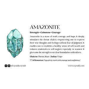 CRYSTALFY Amazonite Natural Edge Crystal Phone Grip & Phone Stand: Authentic Natural Gemstone Swappable Top, Expandable Collapsible Holder for Smartphones and Tablets