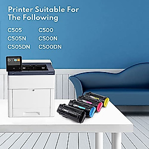 Salome / C505 High Capacity Toner Cartridge Compatible Replacement for Versalink C500DN C500N Salome C505 C505S C505X Printer 4-Color Set (1 Black 1 Cyan 1 Magenta 1 Yellow)