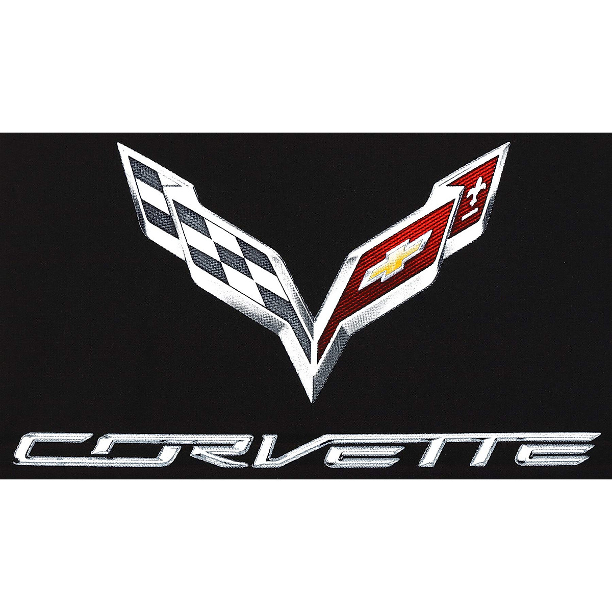 JH DESIGN GROUP Men's Chevy Corvette C7 Black Crew Neck T-Shirt (Large, Black)