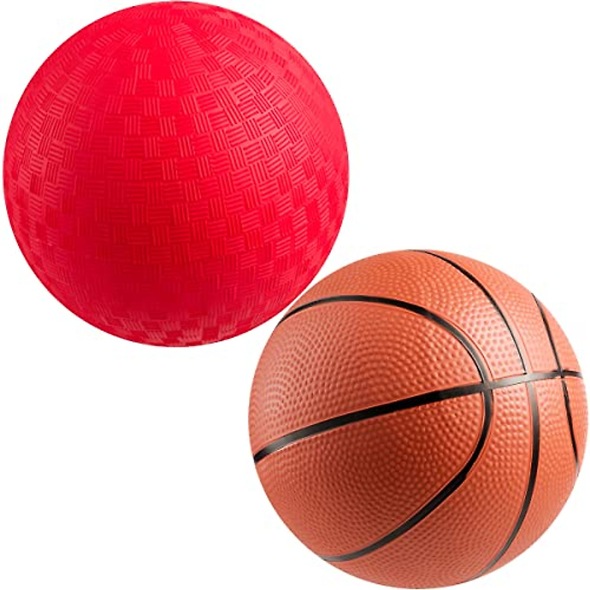Sports Balls with Hand Pump for Kids - (Pack of 4) 6-Inch Diameter Rubber Sport Ball Toy Set Includes Football, Soccer Ball, Basketball and Playground for Fun Outdoors and Backyard