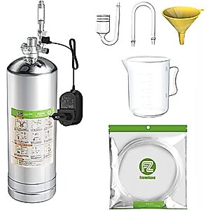 Fzone 2.5 L Aquarium CO2 Generator System Carbon Dioxide Reactor Kit with Regulator and Needle Valve for Aquarium Plants Tanks