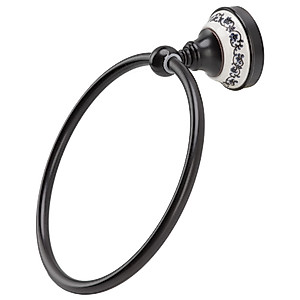 Garhelper Towel Rings for Bathroom Wall, Antique Retro Design Round Towel Holder, Wall Mounted Bath Hand Towel Rack, Rail Bathroom Hardware Classical Ancient Hardware for Bathroom Kitchen Wall Door