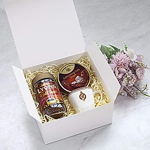 GEFTOL Gift Box 10 Pack 8 x 8 x 4 inches Fold Box Paper Gift Box Bridesmaids Proposal Box for Bridal Birthday Party Christmas (White)