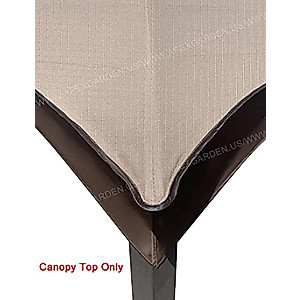 APEX GARDEN Ripstop Canopy Roof Top for The Lowe's Allen Roth 10-ft x 12-ft Gazebo #GF-12S004BTO / GF-12S004B-1 (Ripstop, Beige)