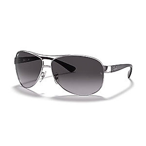 Ray-Ban RB3386 003/8G 63MM Silver/Plastic Lens Grey Gradient Aviator Sunglasses For Men + BUNDLE with Designer iWear Eyewear Kit