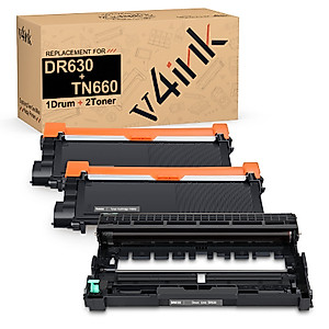 v4ink Compatible DR-630 TN-660 Set Replacement for Brother DR630 Drum TN660 Toner (1D+ 2T Set) for Brother HL-L2300D L2320D L2340DW L2360DW MFC-L2700DW L2720DW L2740DW Tray_Toners_Cartridges_Printer
