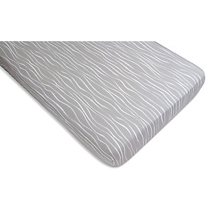 Pack n Play Sheet | Mini Crib Sheet Set 2 Pack Grey and White Abstract Stripes and Dots by Ely's & Co