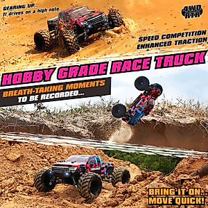 HAIBOXING 1:12 Scale RC Cars 903 RC Monster Truck, 38 km/h Speed Hobby Fast RC Cars for Kids and Adults Toy Gifts, 2.4 GHz 4WD Electric Powered Remote Control Trucks Ready to Run 40+ Min Playtime