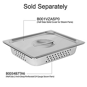 Excellante Half Size 2-Inch Deep Perforated 24 Gauge Steam Pans
