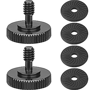 2 Packs Thumb Screw Camera Quick Release Adapter with 4 Packs Rubber Washers,1/4 Male to 1/4 Female Thread Thumbscrew L Bracket Mount Tripod Screw Rubber Pads for Camera Mounting Plate Flash Bracket