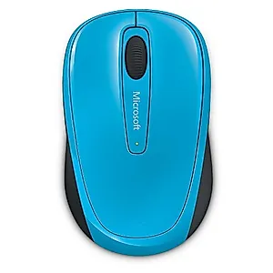 Microsoft 3500 Wireless Mobile Mouse - Cyan Blue .Comfortable design, Right/Left Hand Use, Wireless, USB 2.0 with Nano transceiver for PC/Laptop/Desktop, works with Mac/Windows Computers