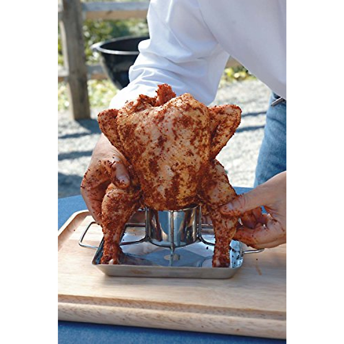 Steven Raichlen SR8016 Best of Barbecue Beer-Can Chicken Roaster Rack, Stainless Steel
